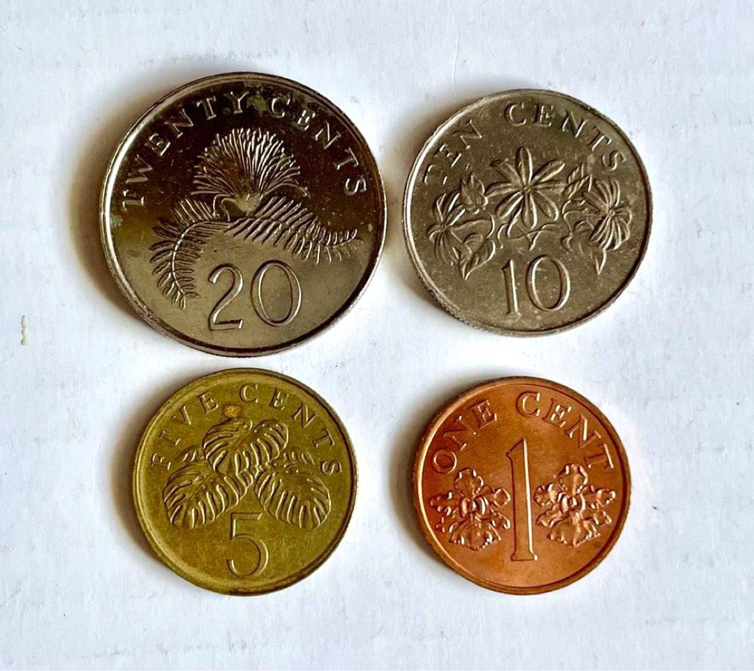 Vintage Singapore 2nd Series Coin: 1-cent, 5-cent, 10-cent, 20-cent, 50 ...