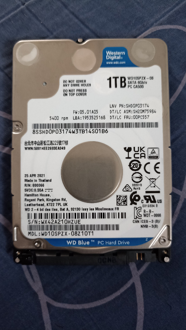 WD 1TB HDD laptop hard drive, Computers & Tech, Parts & Accessories ...
