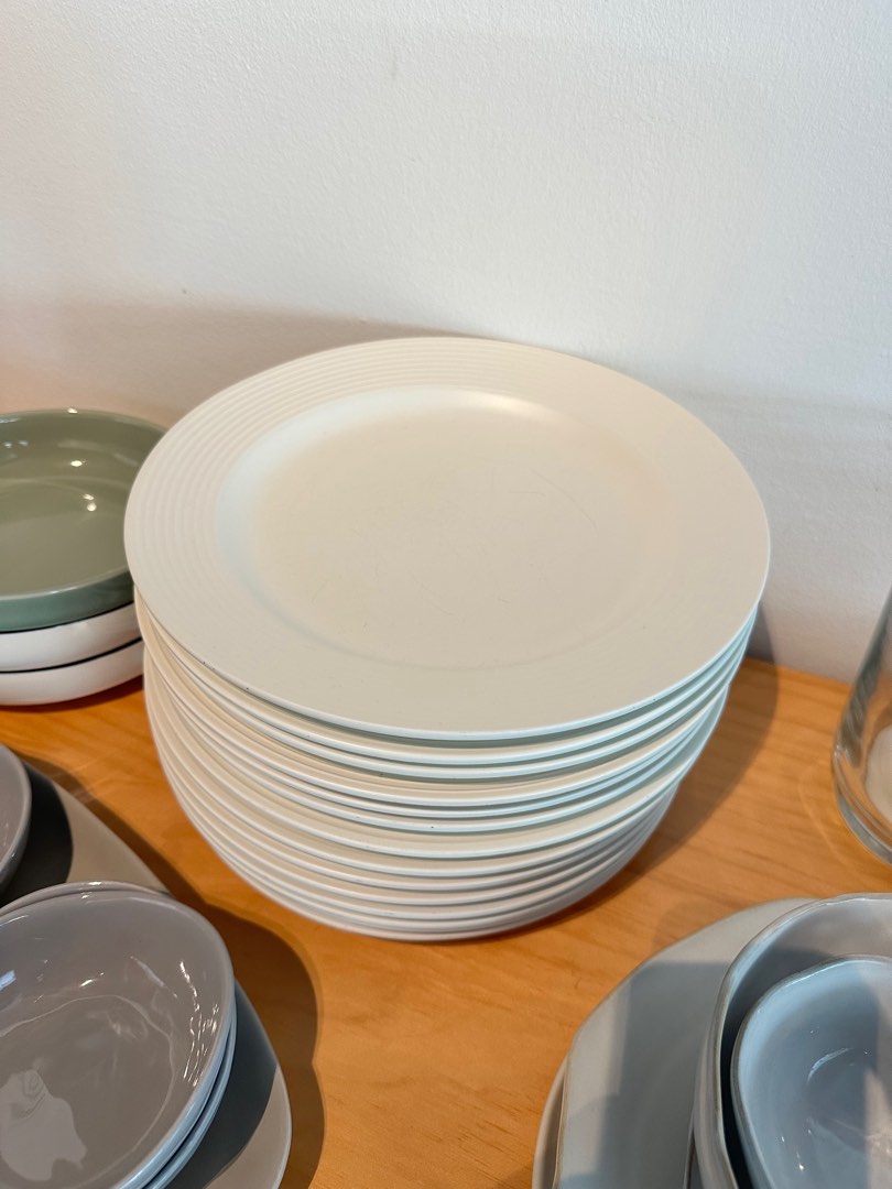 White Matte Ceramic Dinner Plates 10”, Furniture & Home Living ...