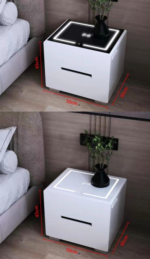 Wireless+USB Charging Bedside Cabinet With Drawers/Smart Multi ...