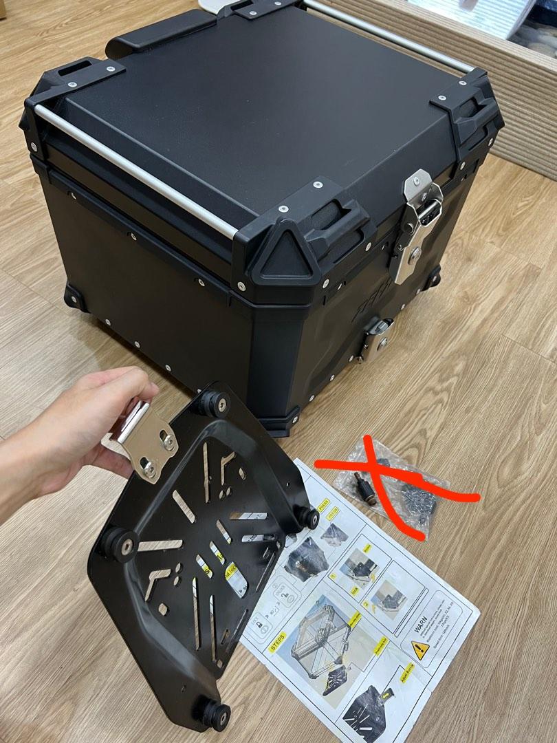 Zedge Aluminium Top Box 55L (Matt black) with baseplate, Motorcycles ...