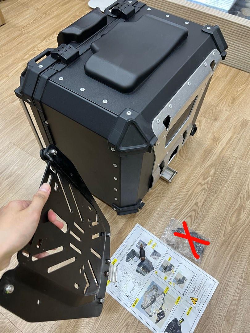 Zedge Aluminium Top Box 55L (Matt black) with baseplate, Motorcycles ...