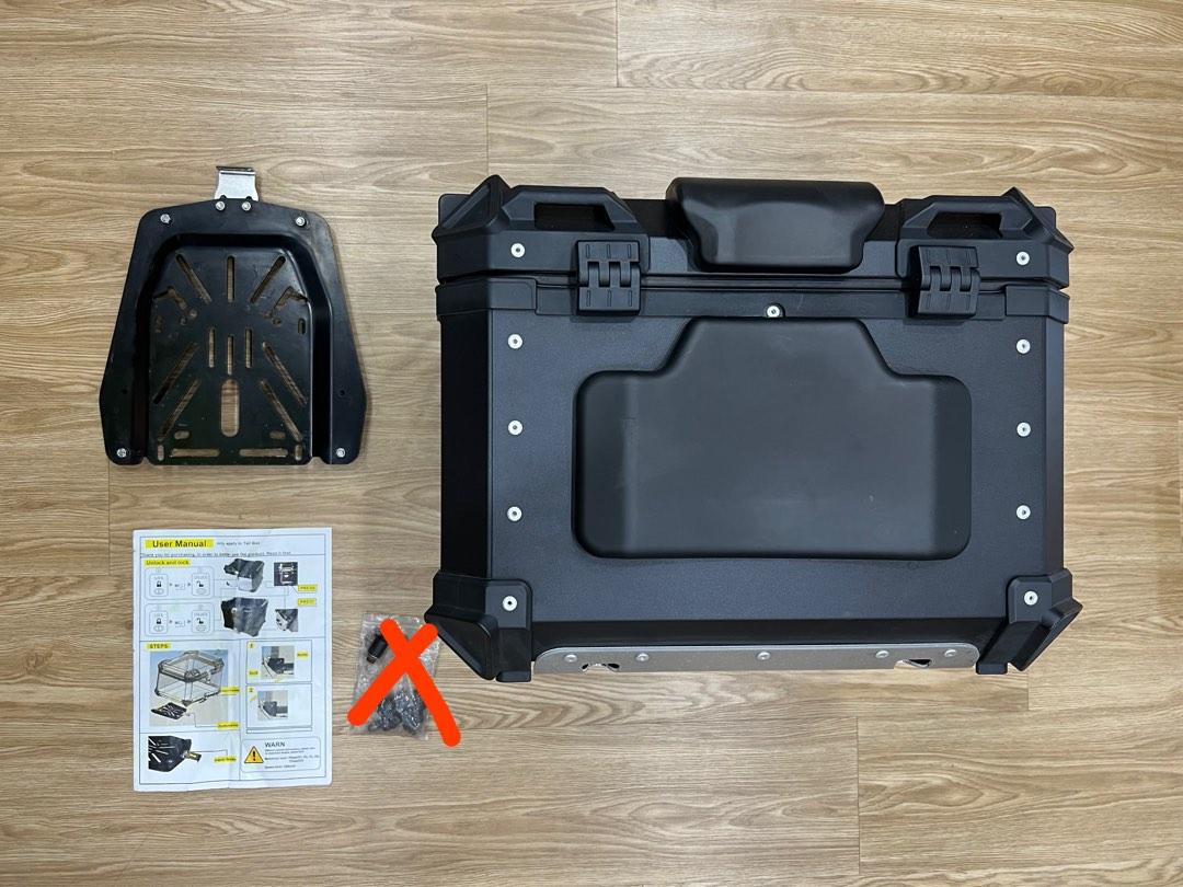 Zedge Aluminium Top Box 55L (Matt black) with baseplate, Motorcycles ...