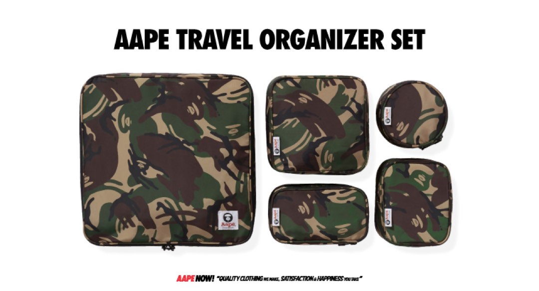 Aape by bathing ape limited edition travel bag set, Men's Fashion, Bags ...