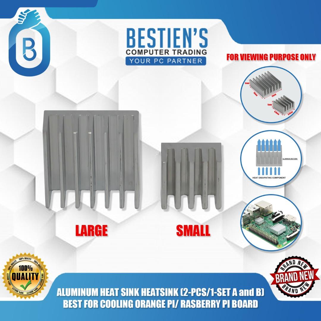 ALUMINUM HEAT SINK HEATSINK (2-PCS/1-SET A and B), BEST FOR COOLING ORANGE PI/ RASBERRY PI BOARD ...