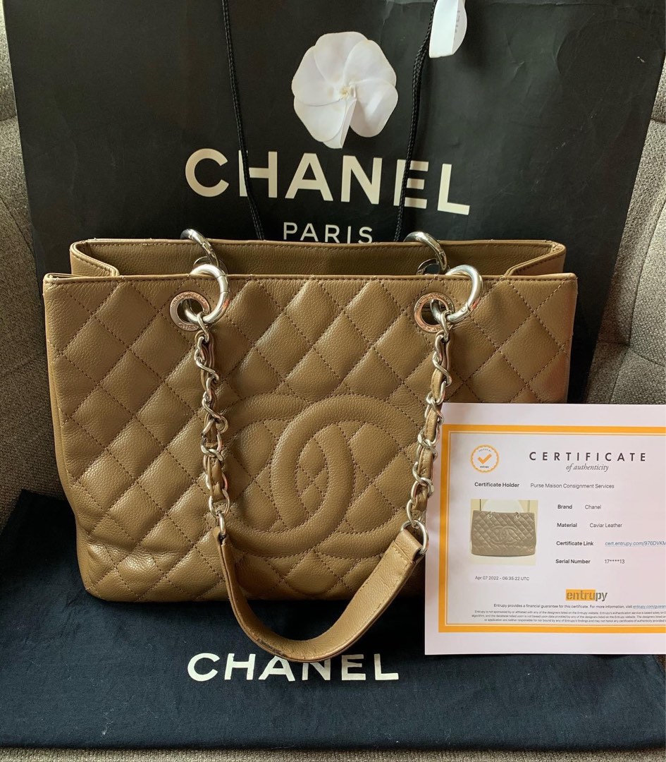 Authentic Chanel Gst in Toffee Caviar SHW Series 17, Luxury, Bags ...