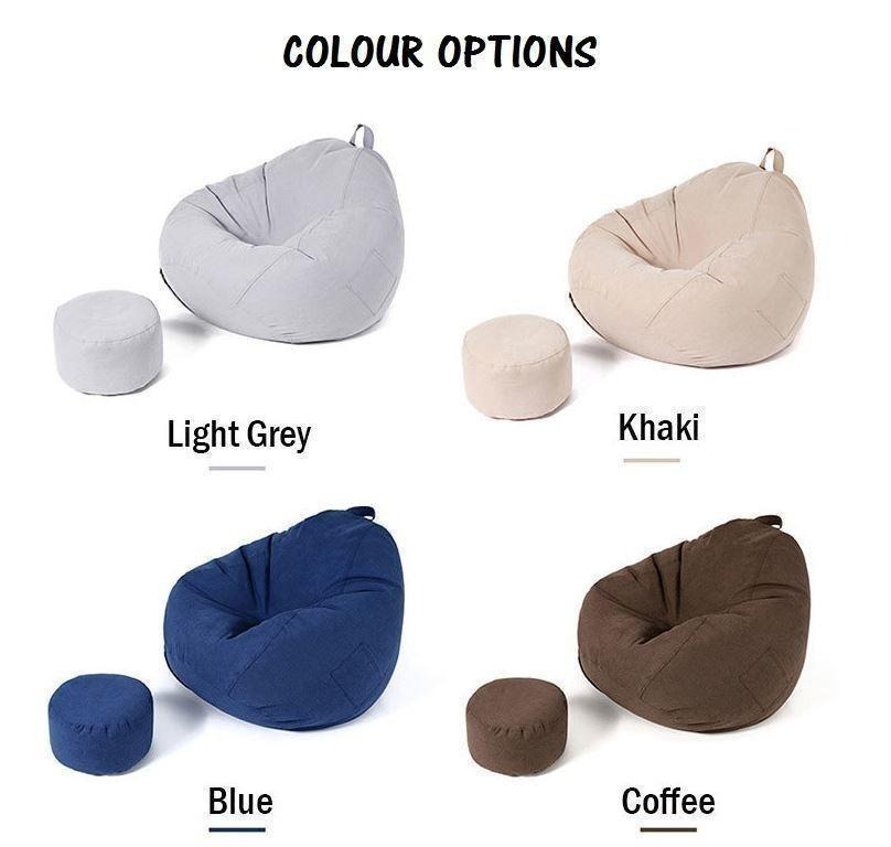 Bean Bags + Leg Stool (4 Colors to Choose), Furniture & Home Living ...