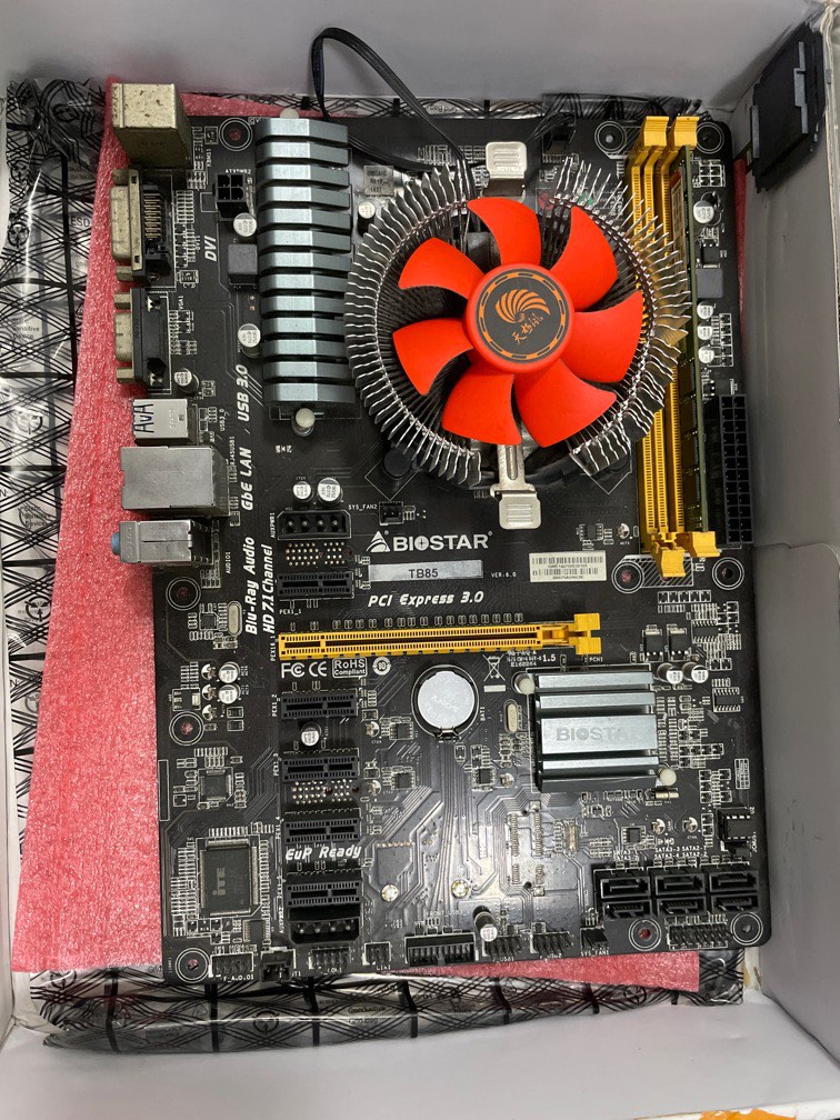 Biostar tb85 cpu and ram and cpu fan, Computers & Tech, Parts ...