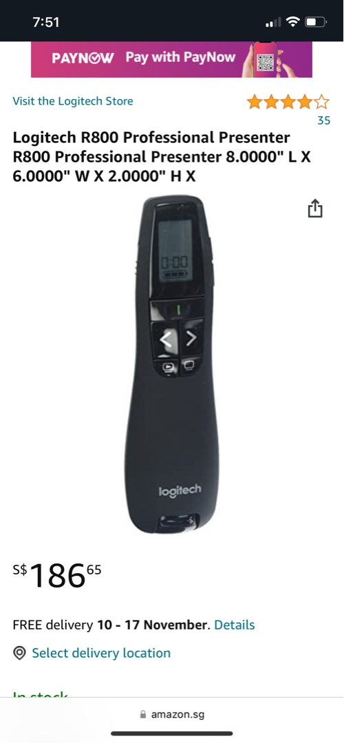 BNIB Logitech r800 laser presenter clicker, Announcements on Carousell