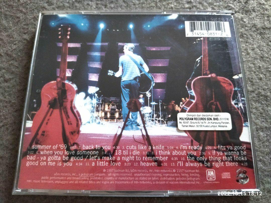 Bryan Adams - Unplugged 1997 (UK Press), Hobbies & Toys, Music & Media, CDs & DVDs on Carousell