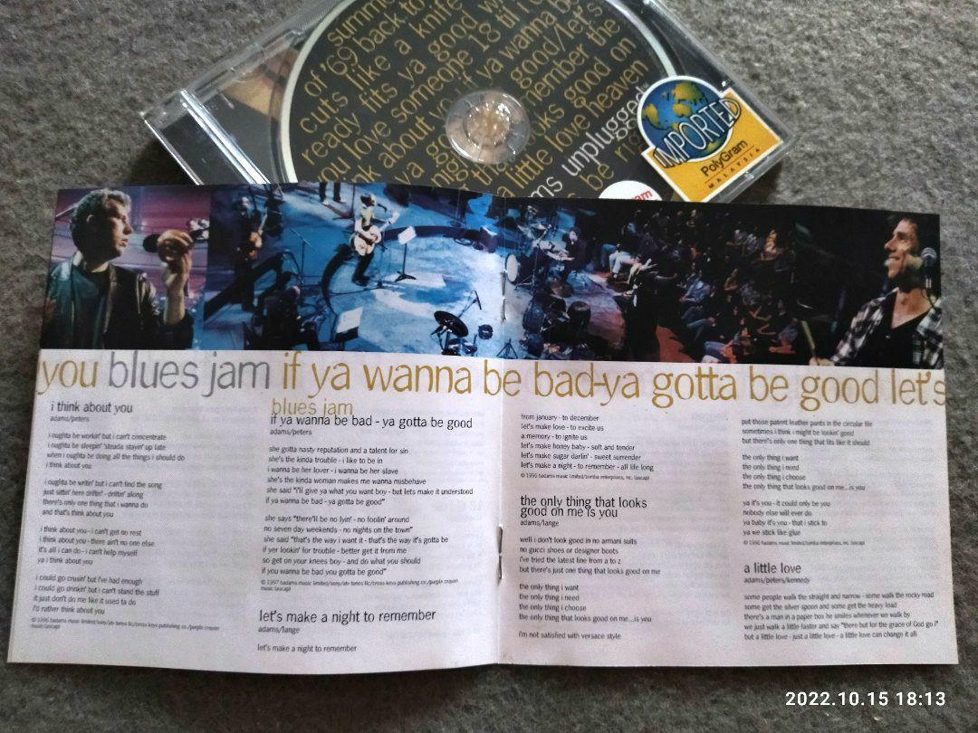 Bryan Adams - Unplugged 1997 (UK Press), Hobbies & Toys, Music & Media, CDs & DVDs on Carousell