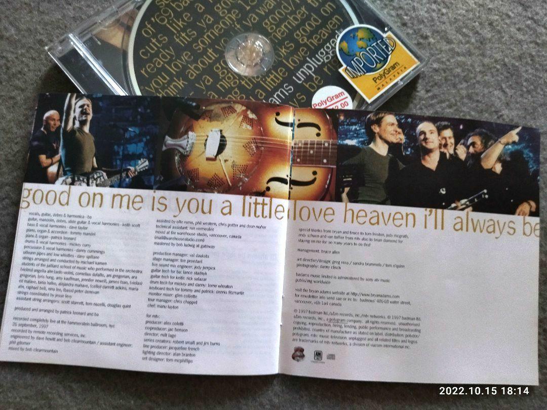 Bryan Adams - Unplugged 1997 (UK Press), Hobbies & Toys, Music & Media, CDs & DVDs on Carousell