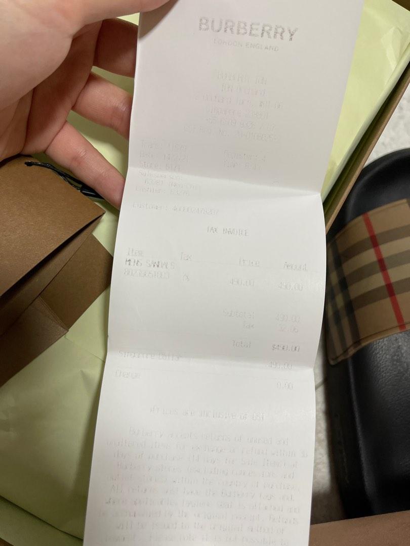 Burberry Authentic100% +box+receipt, Men's Fashion, Footwear, Flipflops ...