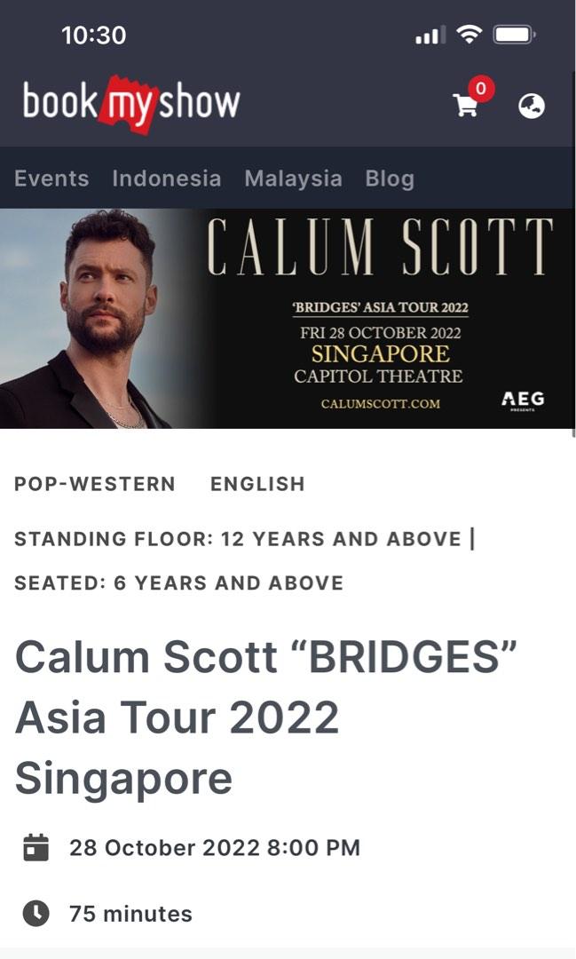 Calum Scott Singapore 2022, Tickets & Vouchers, Event Tickets on Carousell