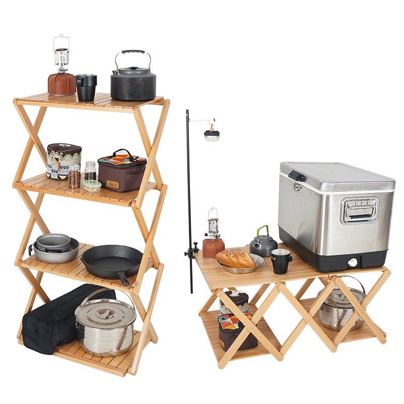Camping foldable table rack solid wood, Furniture & Home Living ...