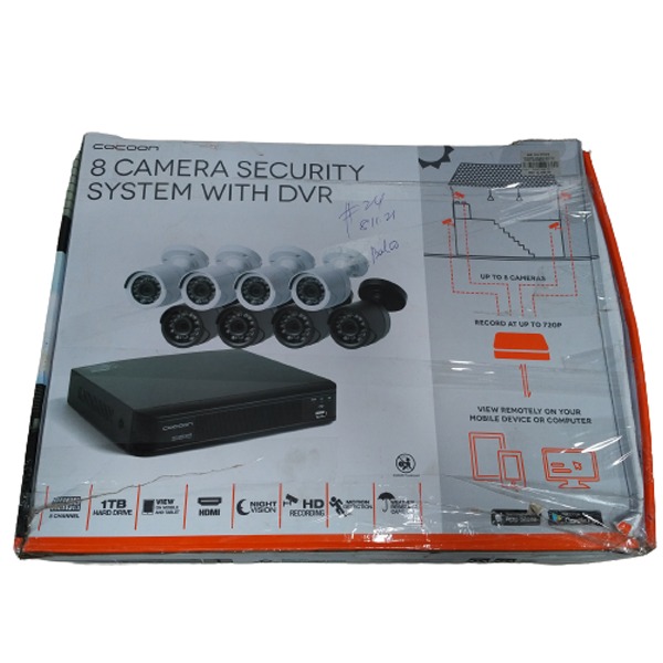 COCOON HE180040 61059 1TB 8 Camera Security System Camera with DVR ...