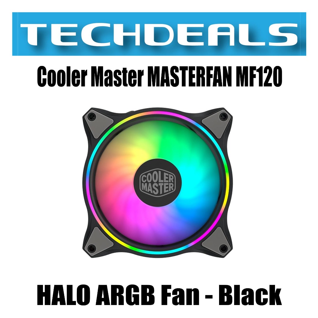 Cooler Master MASTERFAN MF120 HALO ARGB Fan - Black, Computers & Tech ...
