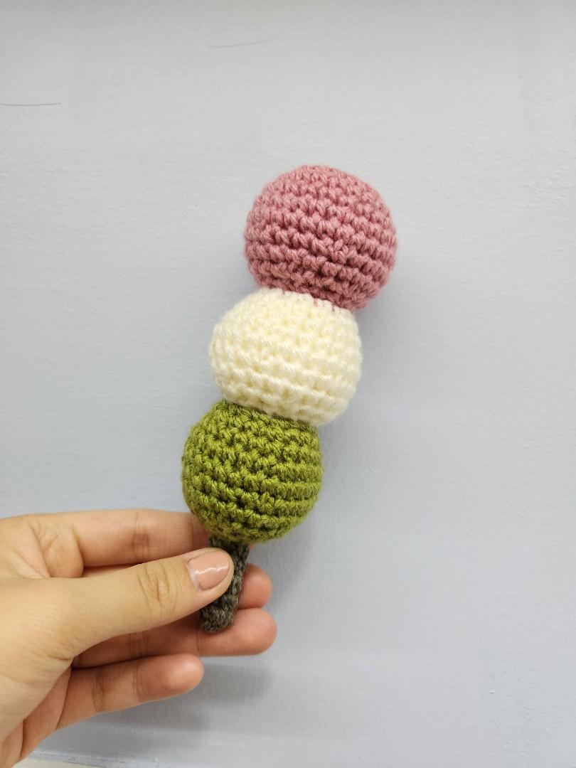 Crochet tricolour dango, Hobbies & Toys, Stationery & Craft, Handmade ...