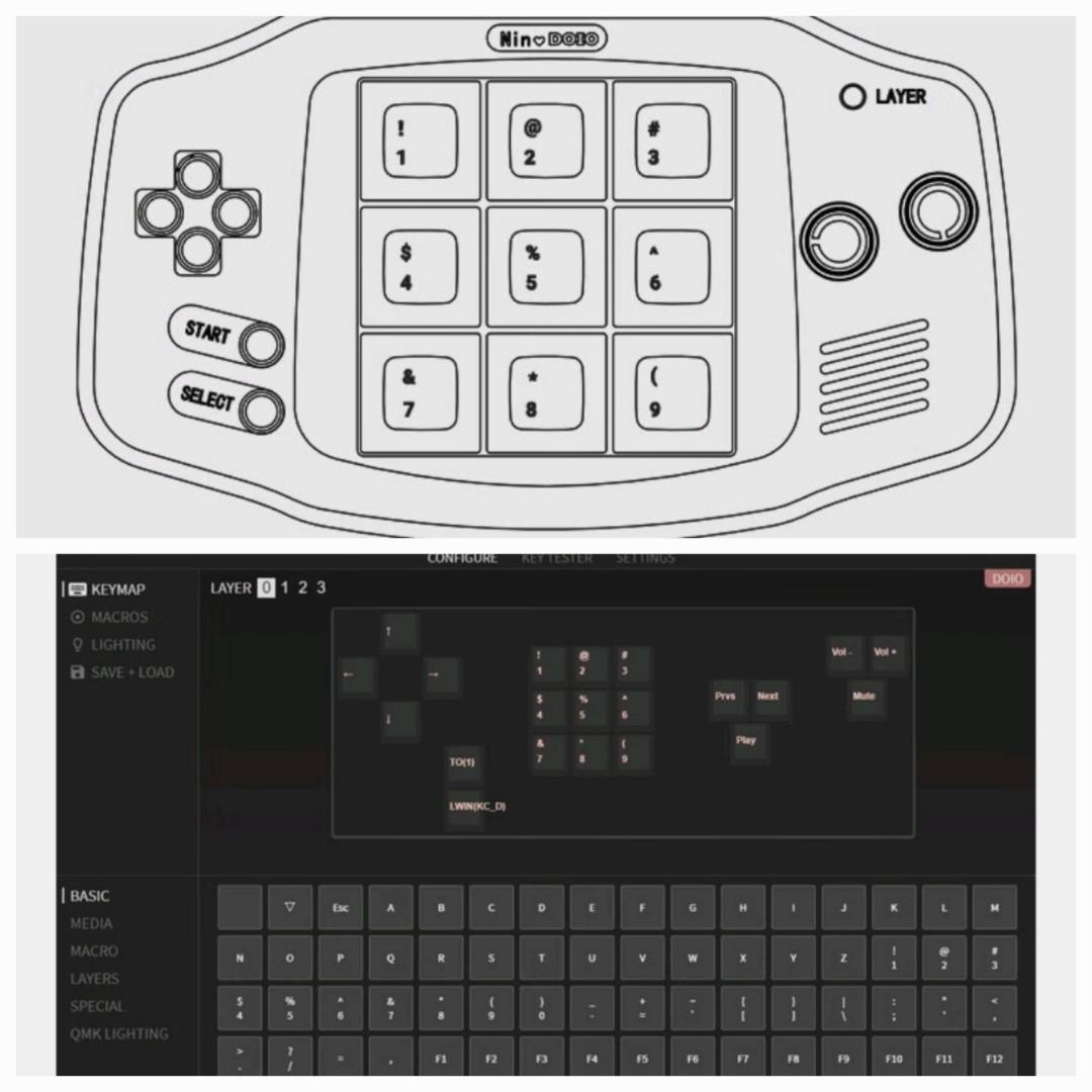 [DOIO KB09-01] GBA Aluminium Macropad Designer Keyboard (wired, type-c ...