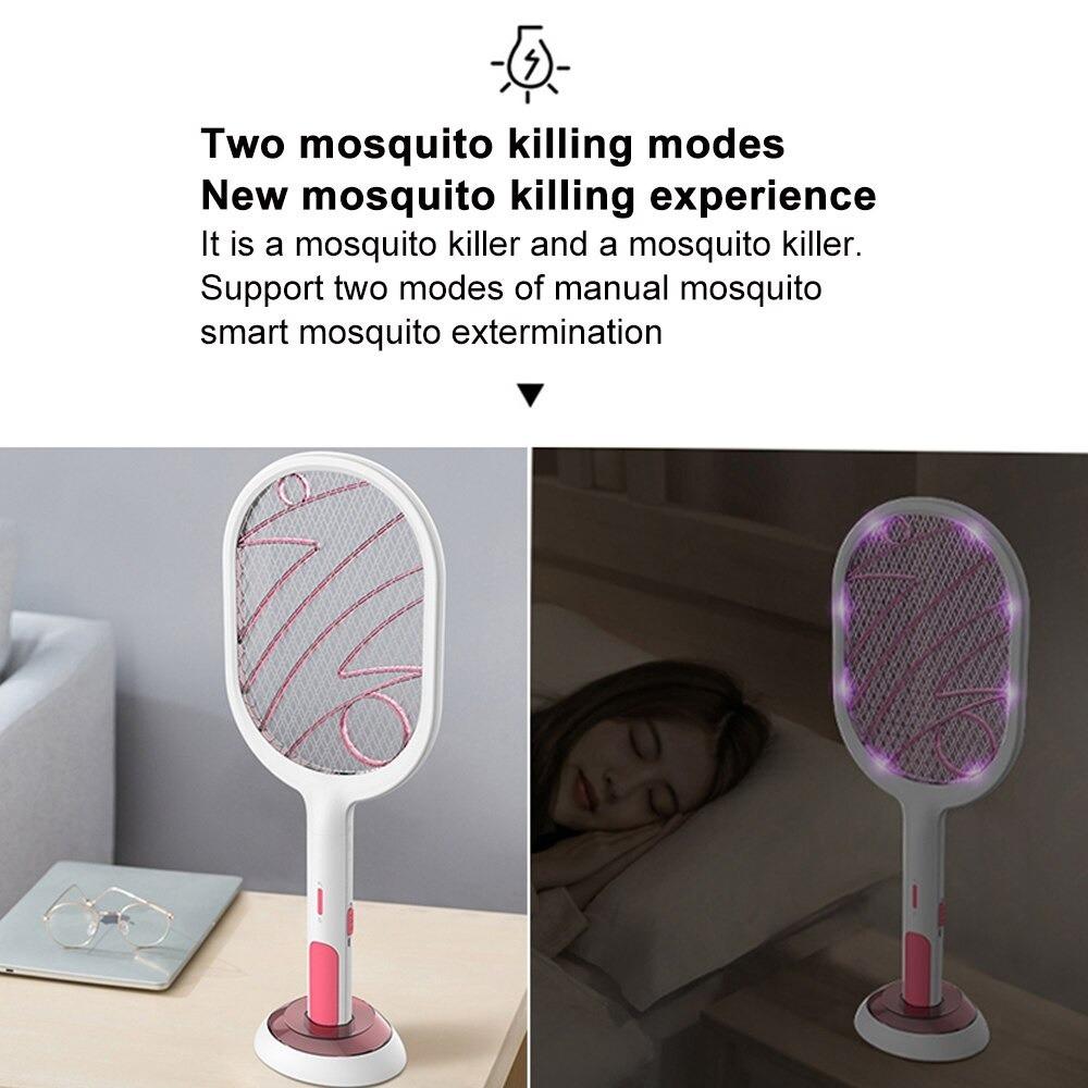 Electric Mosquito Racket Fly Swatter Killer Racquet Dual-Mode USB ...