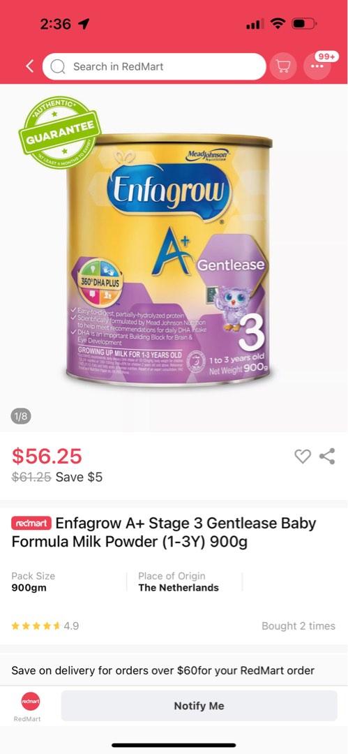 Enfagrow powder milk stage 3, Food & Drinks, Other Food & Drinks on Carousell
