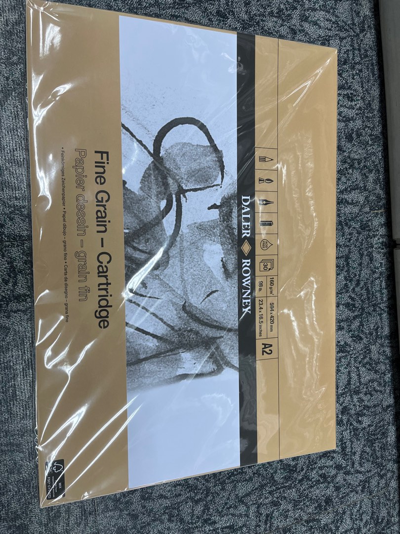 Daler Rowney Fine Grain Cartridge Paper A2, Hobbies & Toys, Stationery ...