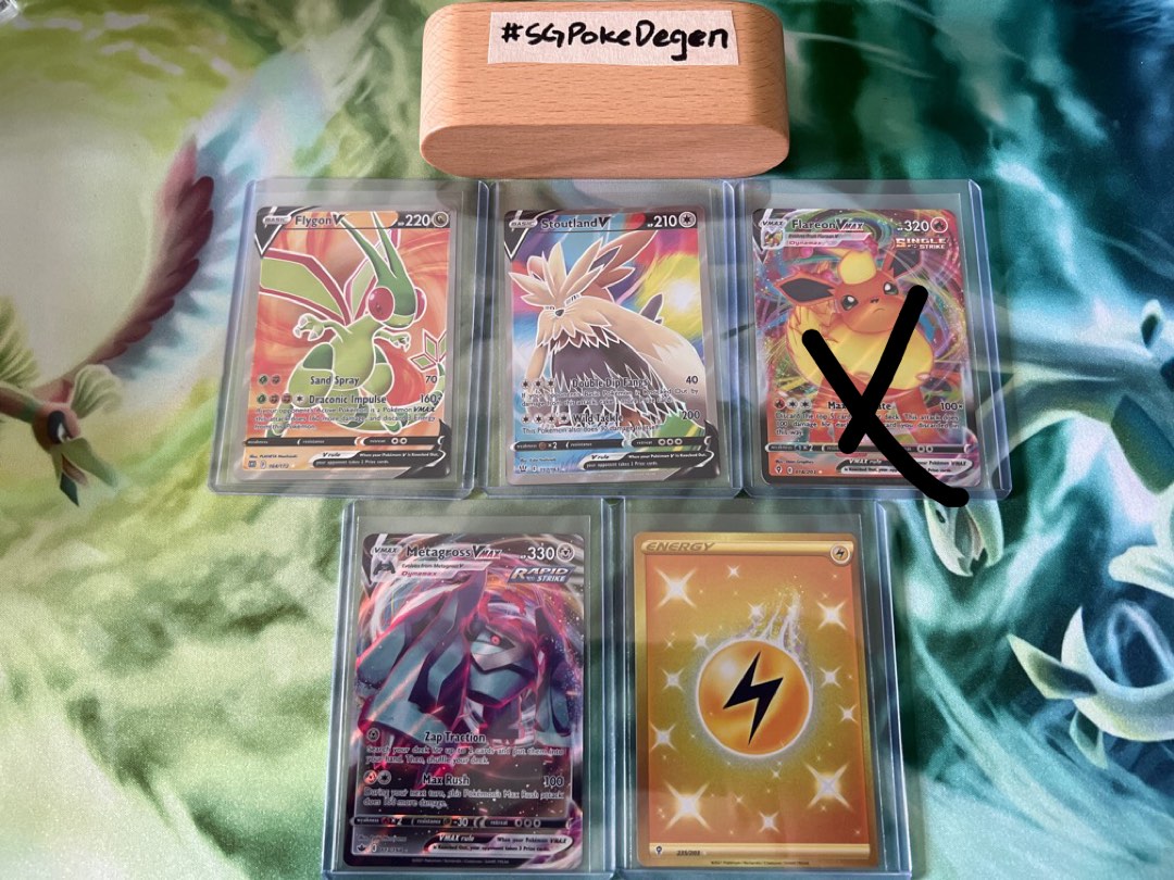 Flygon V Stoutland V Flareon Vmax Metagross Vmax Gold Lightning Energy ...
