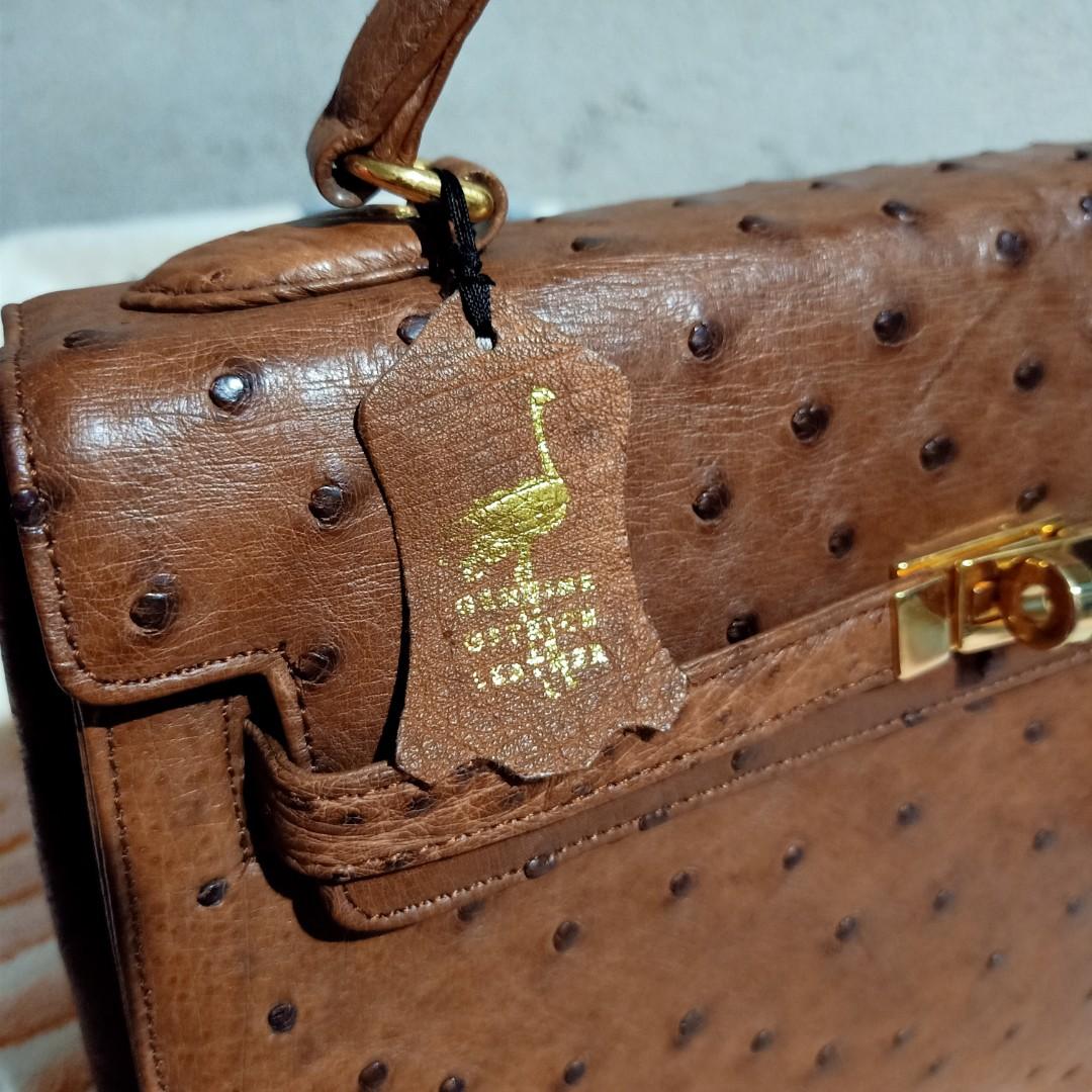 Genuine Ostrich Skin Kelly Bag in Size 30cm, Luxury, Bags & Wallets on ...