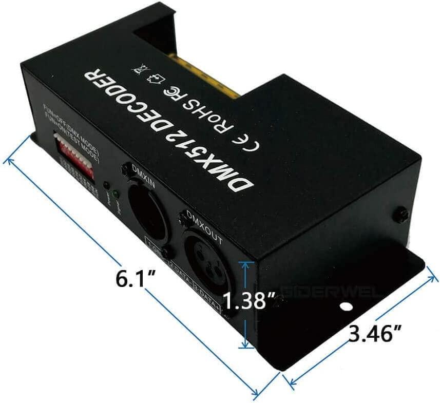 GIDERWEL 4 Channel DMX Decoder RGBW PWM DMX512 Dimmer Driver RGBW LED Strip Light Controller ...