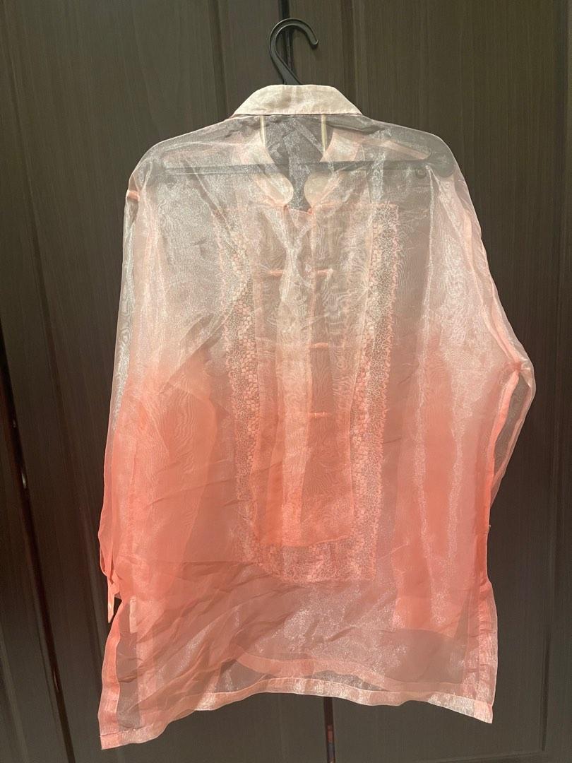 Gradient Pink Barong Tagalog, Men's Fashion, Tops & Sets, Formal Shirts ...