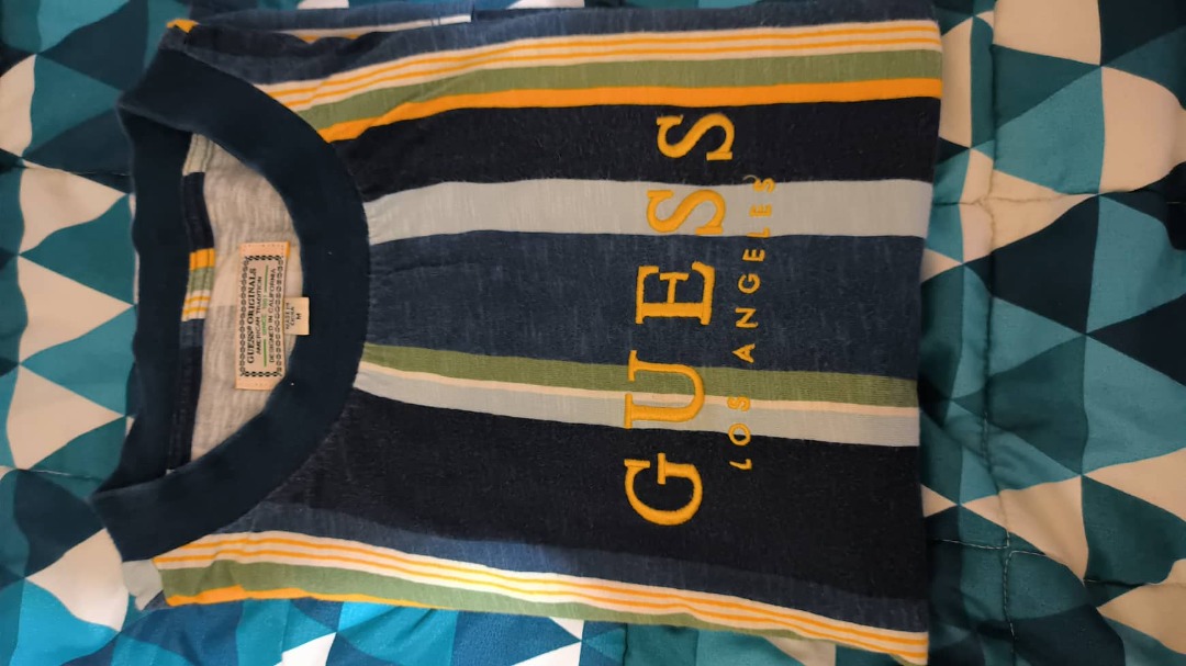 Guess Striped Shirt, Men's Fashion, Tops & Sets, Tshirts & Polo Shirts ...
