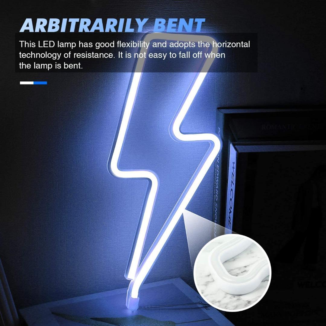 [instock] Lightning Bolt Neon Signs, LYGZTing USB Powered Led Lightning ...
