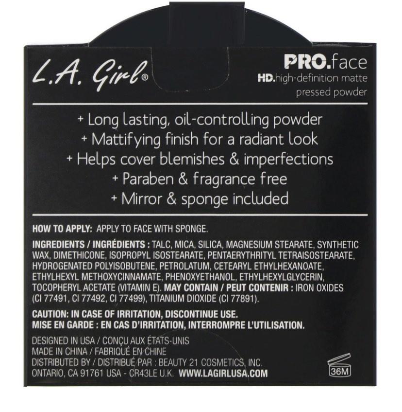 LA Girl Pro face high definition matt pressed powder, Beauty & Personal ...