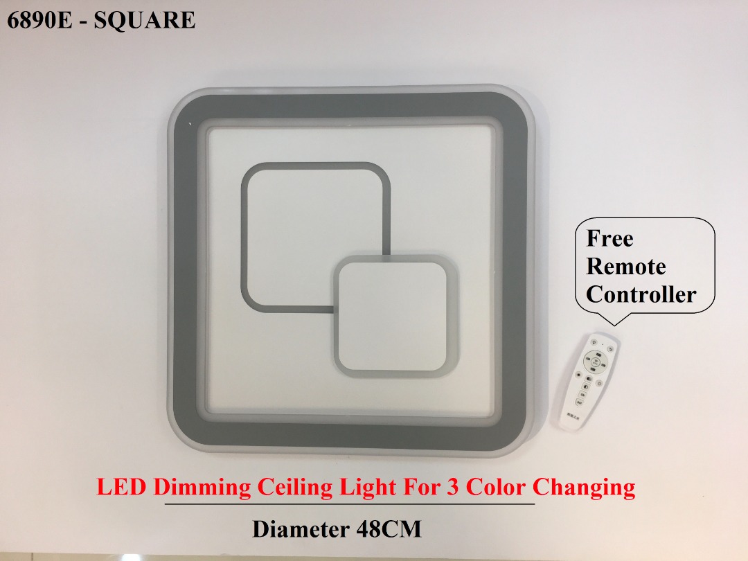 LED Dimming Ceiling Light Free Remote Controller For 3 Color Changing ...