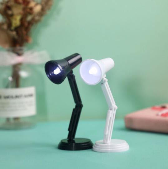Miniature Desk LED Lamp, foldable booklight Black/White, Furniture ...