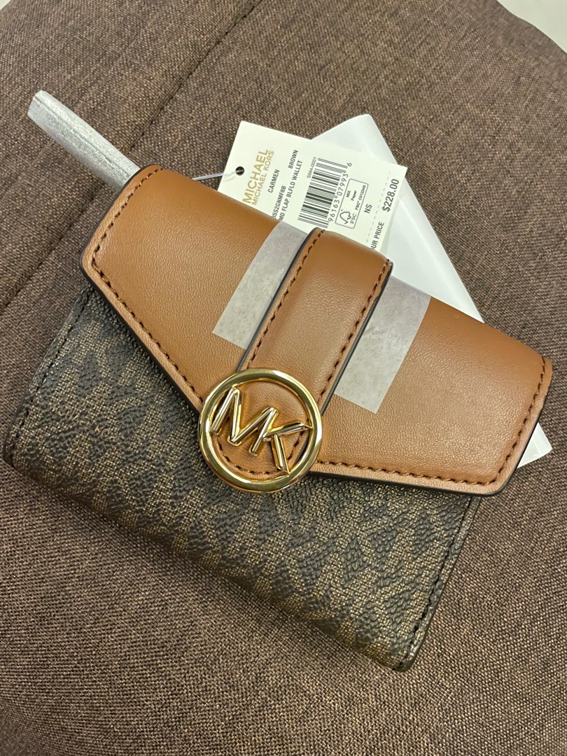 MK carmen wallet signature brown, Women's Fashion, Bags & Wallets, Wallets & Card holders on ...