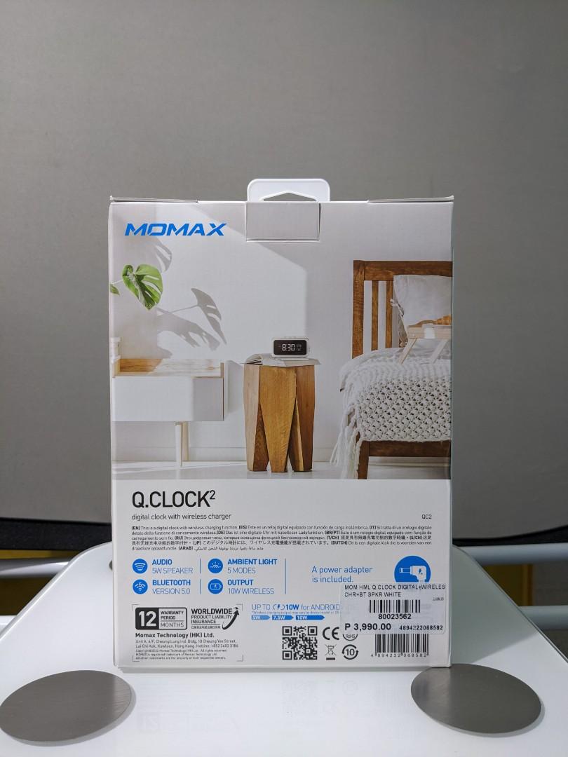 Momax Q.Clock 2 Digital Clock With Wireless Charger and Speaker ...