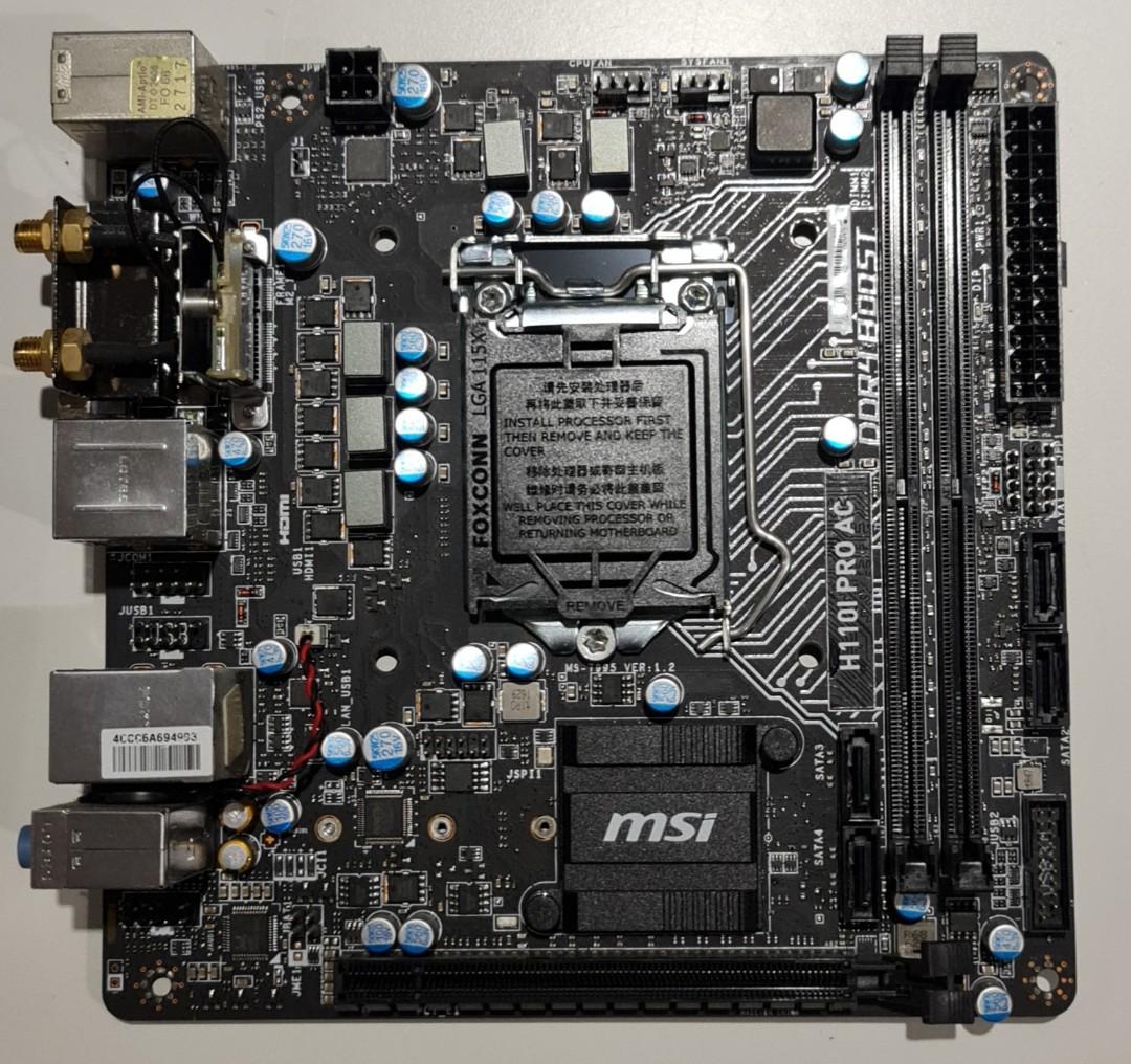 MSI H110I PRO AC Mini ITX Motherboard, Computers & Tech, Parts ...