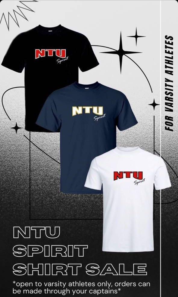 NTU Spirit shirts 22/23, Men's Fashion, Tops & Sets, Tshirts & Polo Shirts on Carousell