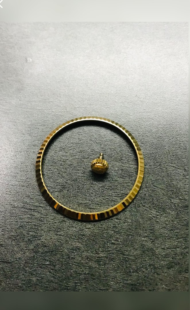 Original Rolex gold crown & aftermarket 34mm gold bezel, Luxury ...