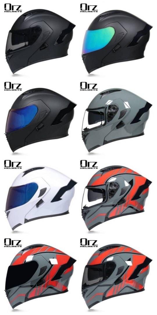 ORZ modular motorbike helmet with double visor and DOT certification ...