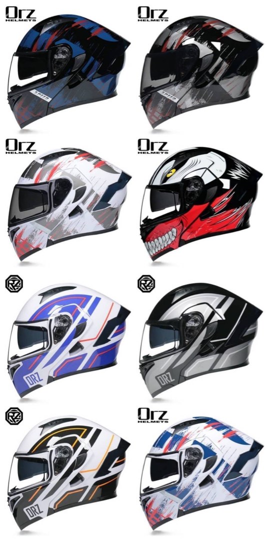 ORZ modular motorbike helmet with double visor and DOT certification ...