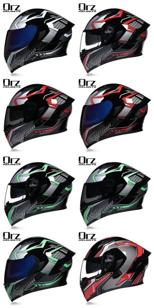 ORZ modular motorbike helmet with double visor and DOT certification ...