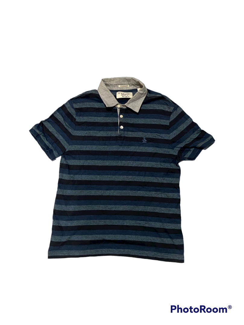 Penguin Stripes Polo Shirt, Men's Fashion, Tops & Sets, Tshirts & Polo Shirts on Carousell