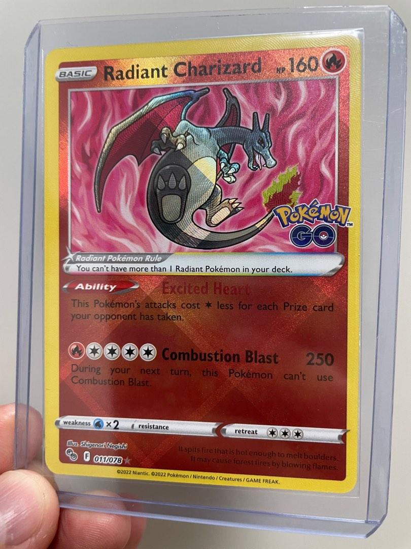 美版Pokémon TCG Pokémon GO Radiant Charizard, 興趣及遊戲, 玩具 & 遊戲類 - Carousell