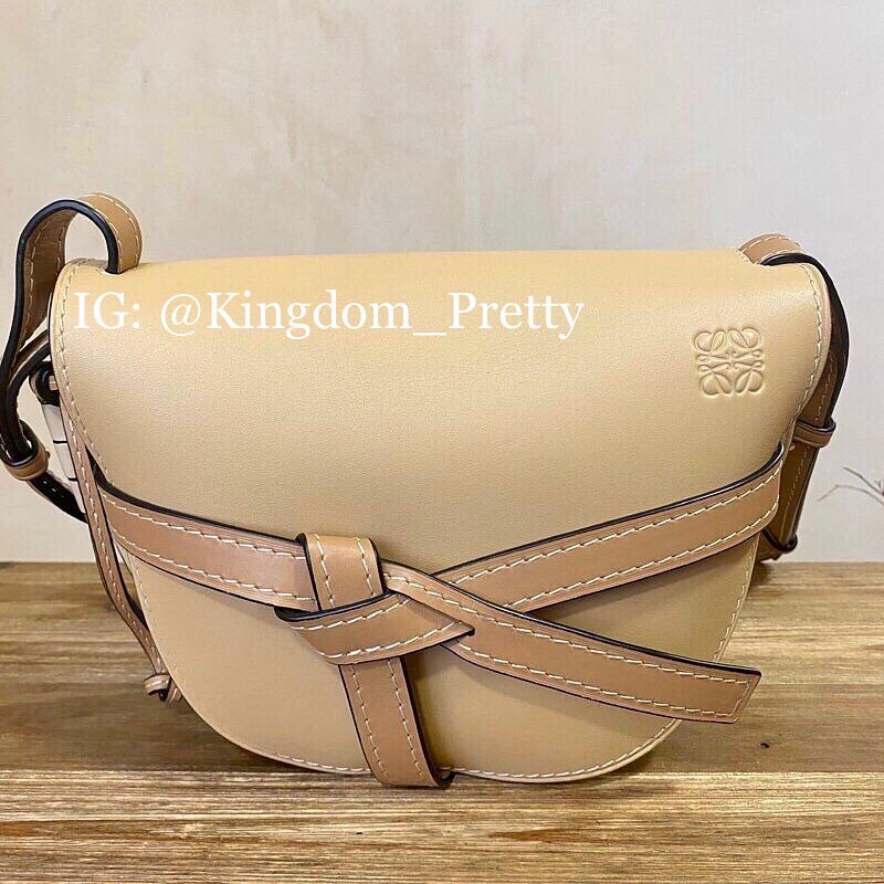 Pre-order Loewe Small Gate Glap Bag Ribbon Closure Half Moon Yellow ...