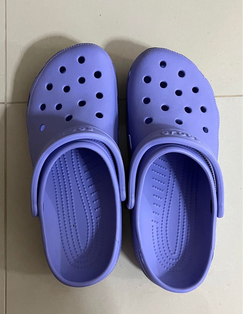 Purple crocs, Men's Fashion, Footwear, Flipflops and Slides on Carousell