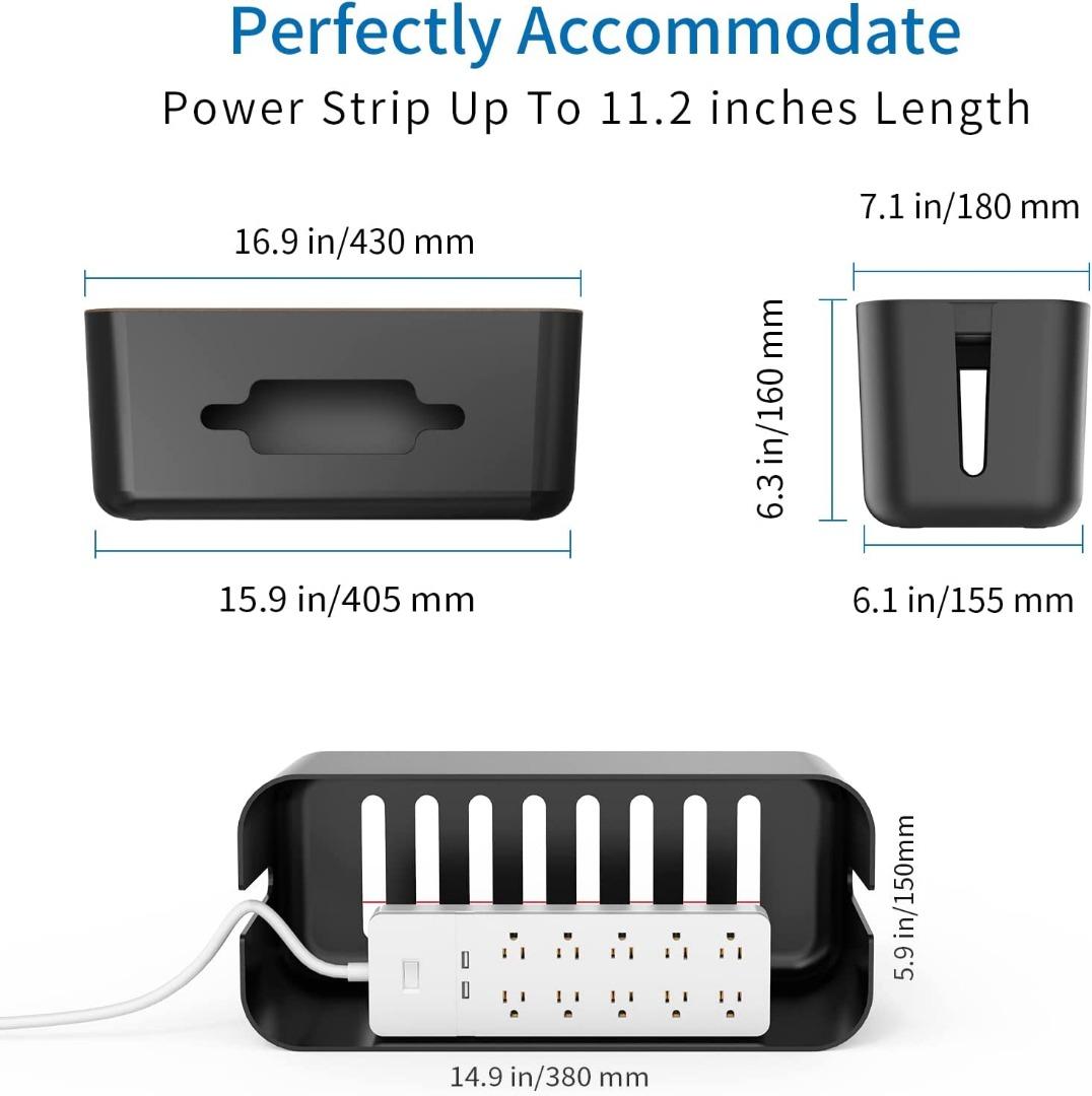 (readystock) Cable Organizer Box with Anti Dust Cover, NTONPOWER Hard ...