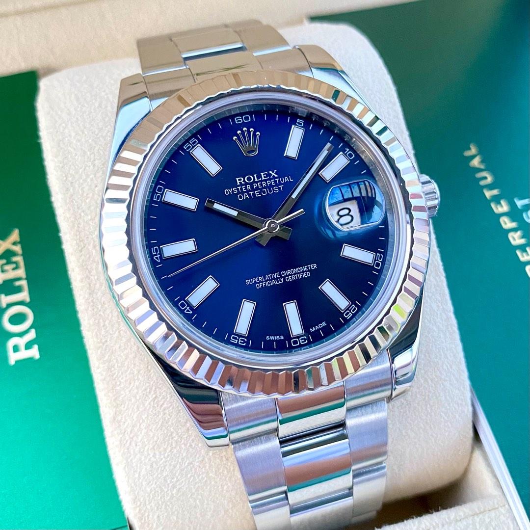 Rolex Datejust 41 Azzurro-Blue Dial, Luxury, Watches on Carousell