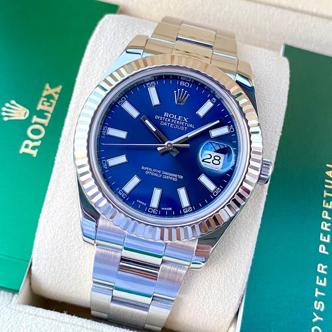 Rolex Datejust 41 Azzurro-Blue Dial, Luxury, Watches on Carousell